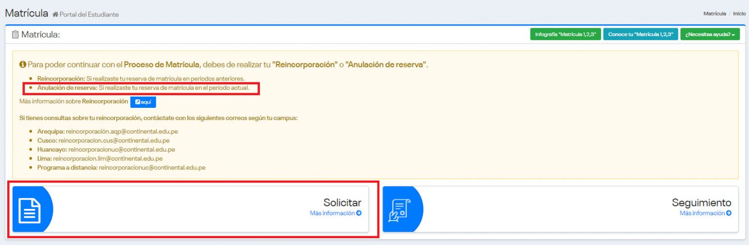 ¿Cómo realizo mi Anulación de reserva de matrícula? - Portal del ...